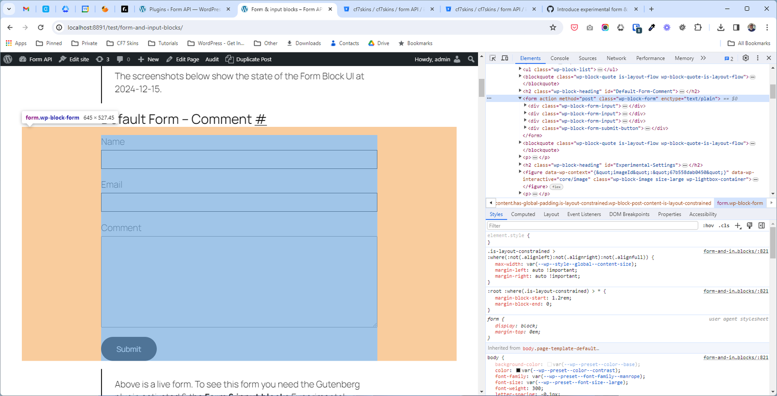 Add unique form id to form block - CF7 Skins Blog